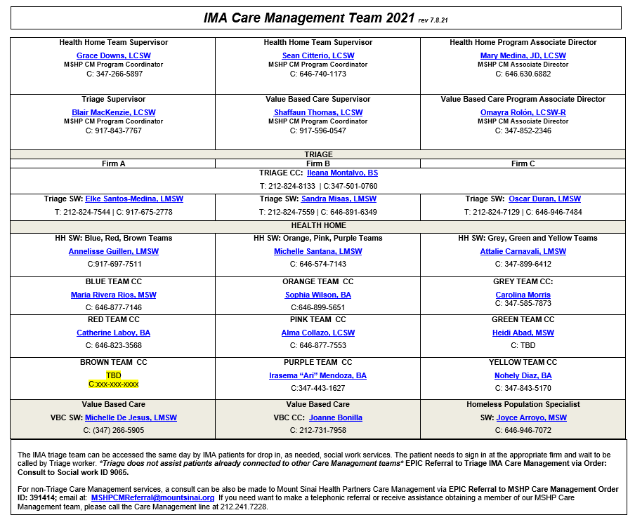 CareTeam App for IMA - Social Work - Care Management